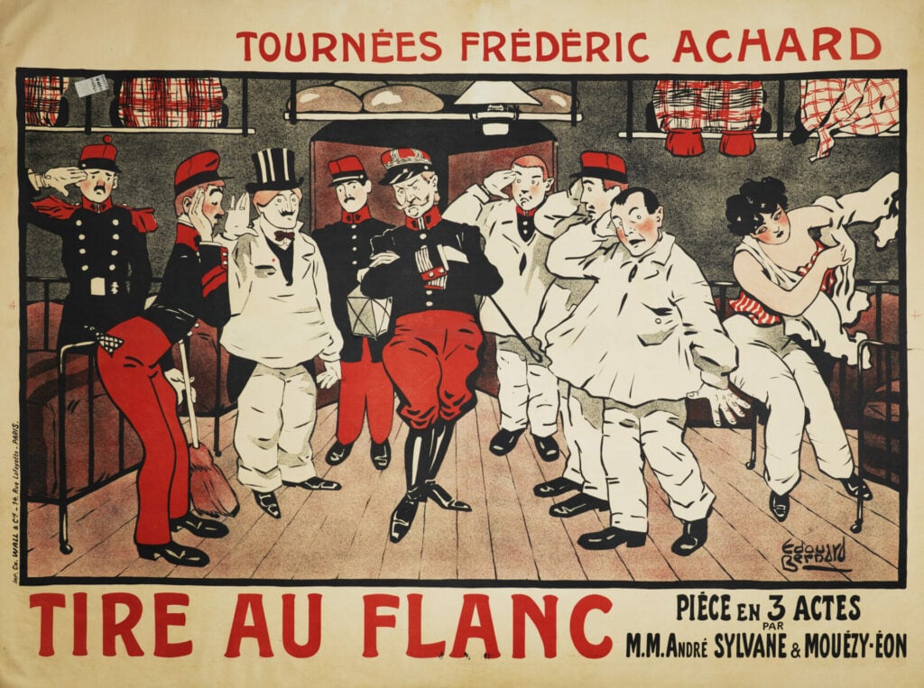 French Vintage Belle Epoque Comedy Show Poster for 'Tire Au Flanc' by ...