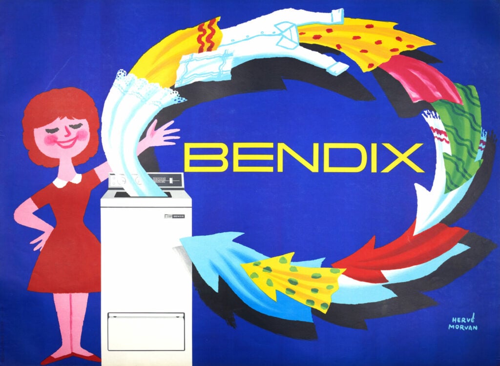 French Vintage Washing Machine Poster 'Bendix' by Herve Morvan, 1965 ...