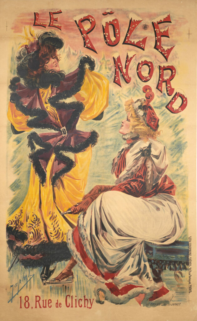 French Vintage Art Nouveau Sports Poster for 'Le Pole Nord' by Japhet ...