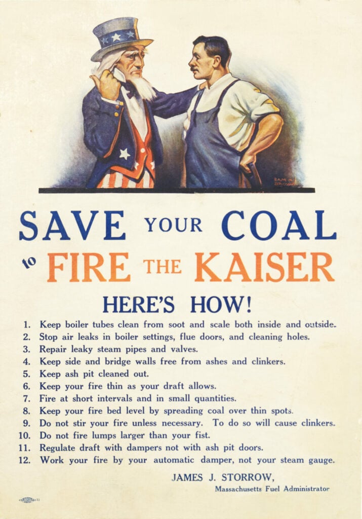 American Vintage WWI Homefront Poster 'Save Your Coal' by Arthur ...
