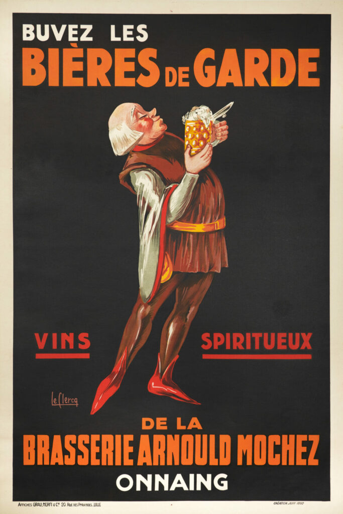French Vintage Beer Poster 'Bieres De Garde' by LeClercq, 1930 ...
