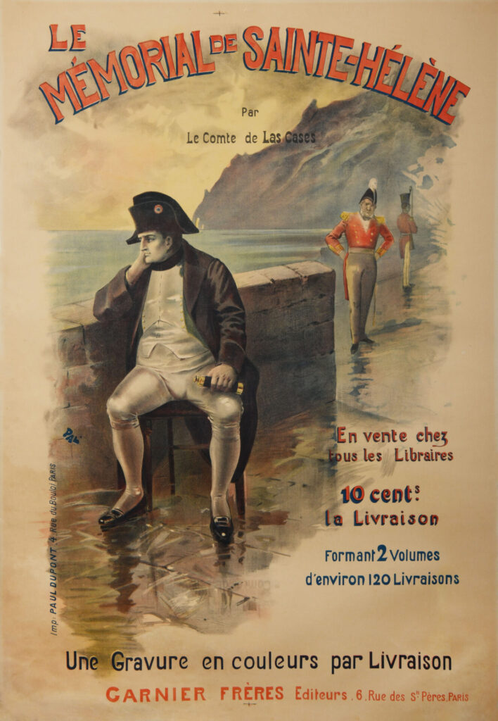 French Literary Vintage Book Poster for 'Le Memorial de Sainte-Helene ...