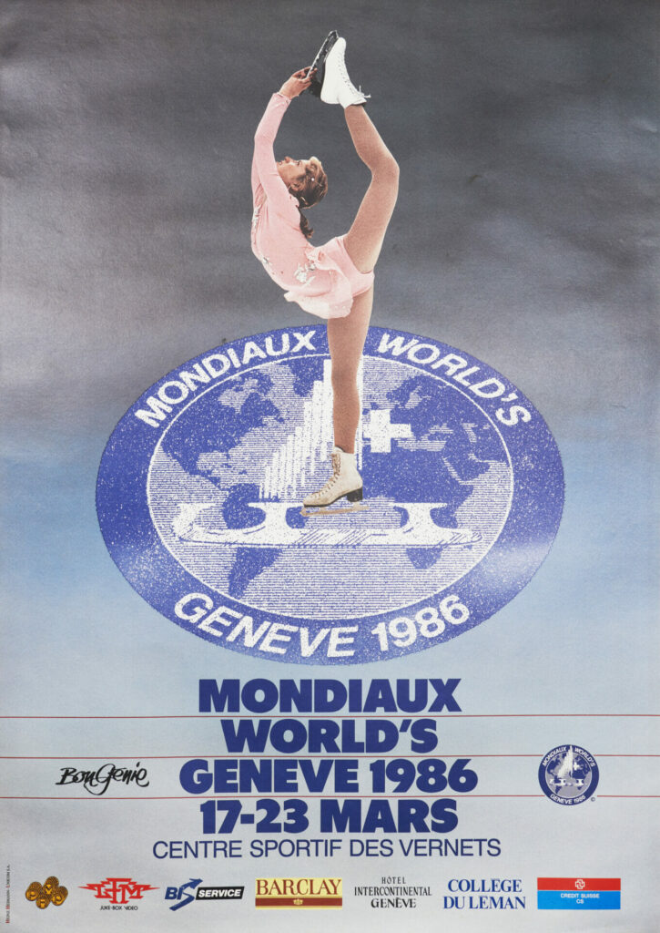 Swiss World's Ice Skating Poster 'Mondiaux Geneve 1986' by Genie ...