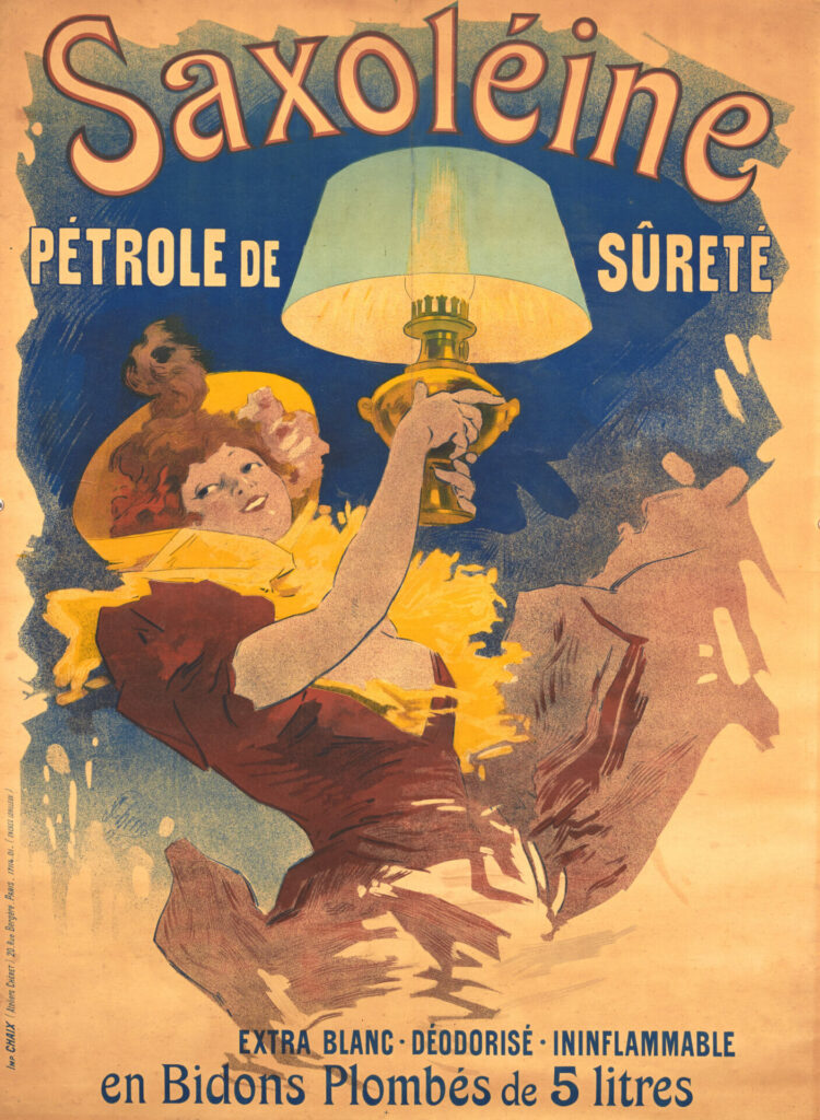 French Advertisement for 'Saxoleine' Petrole by Cheret, 1900 - Vintage ...