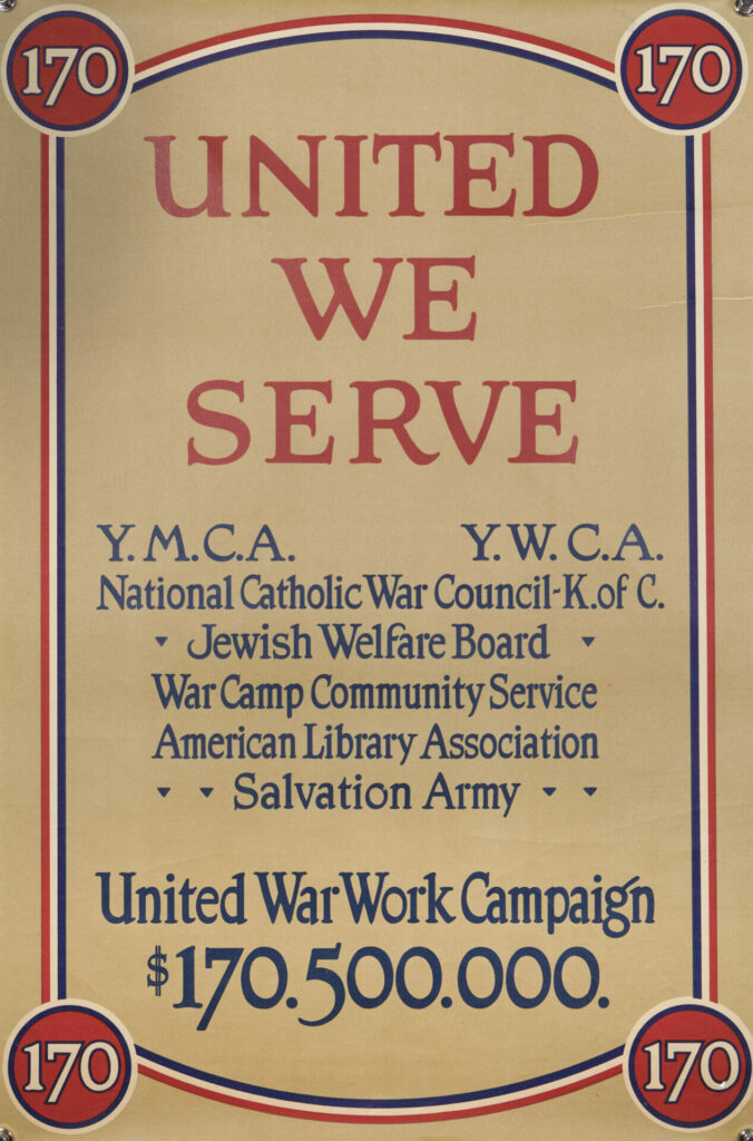 American Patriotic WWI Homefront Poster 'United We Serve', 1918 ...