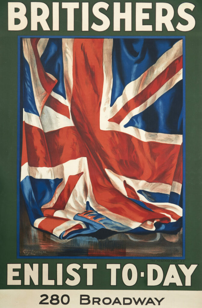 American Vintage War Poster 'Britishers Enlist To-Day' by Fircsabritiy ...