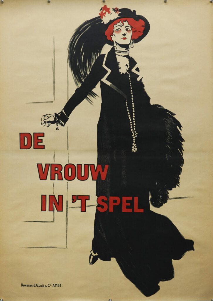 Dutch Vintage Advertising Poster 'De Vrouw In 'T Spel' 1928 - Vintage ...