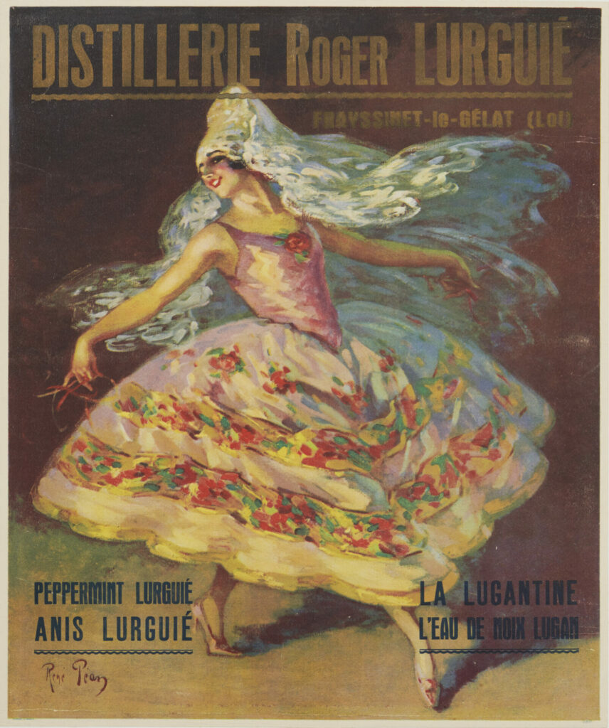 French Belle Epoque Wine & Spirits Poster 'Distillerie Roger Lurguie ...