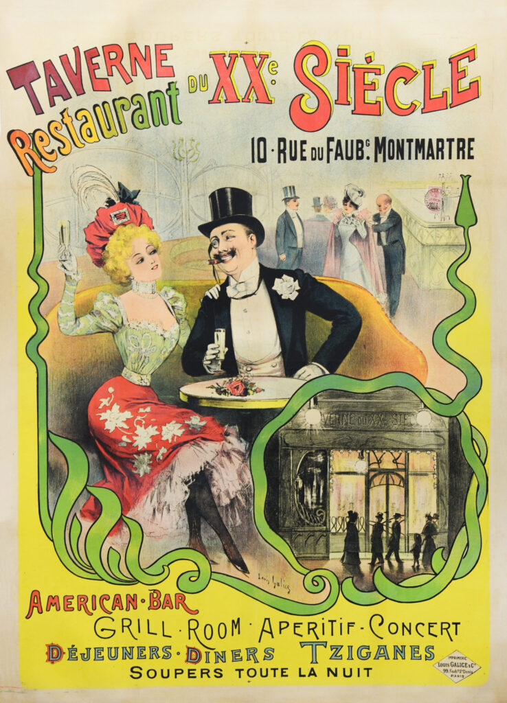 French Vintage Poster "Taverne Du XXe Siecle" by Galice, 1890's ...