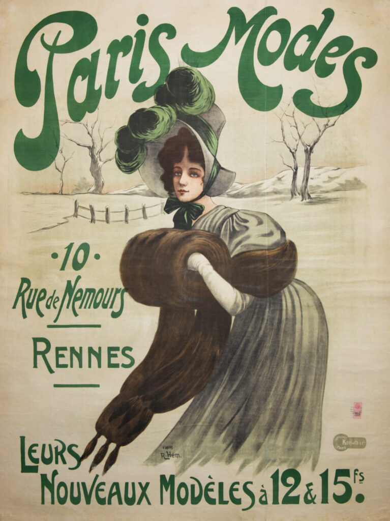 French Vintage Poster 'Paris Modes' by R. Hem, 1900's - Vintage Posters ...