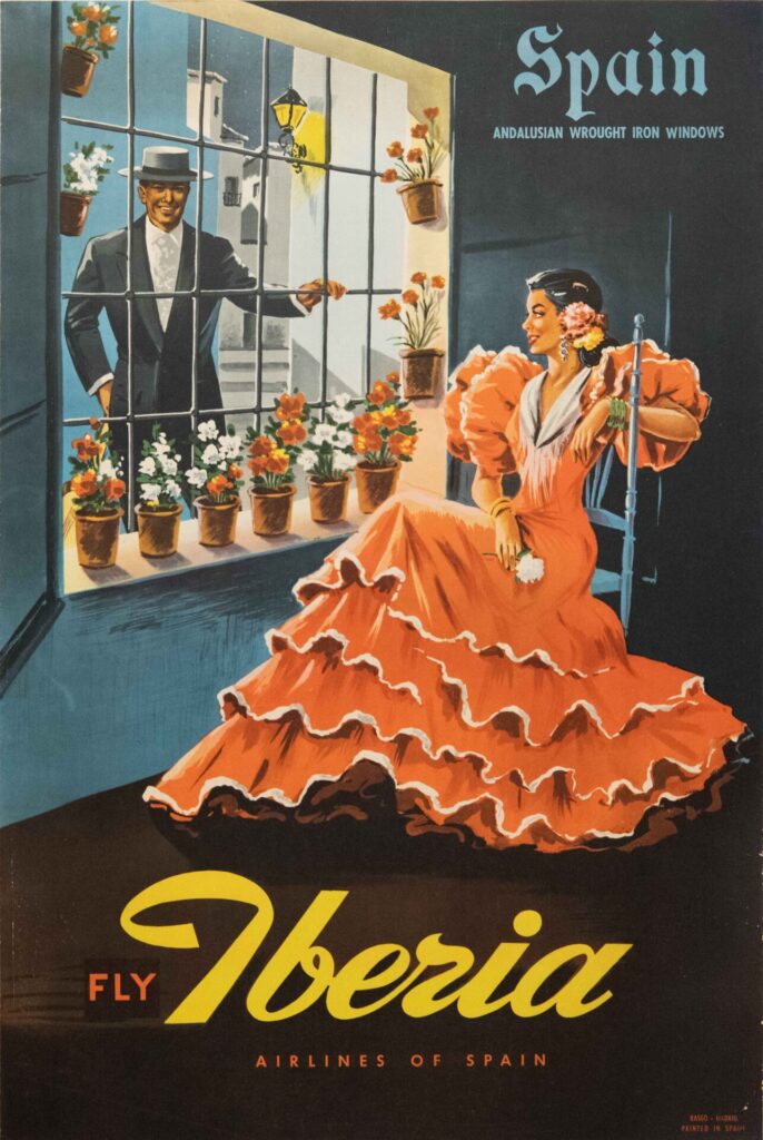 Vintage Iberia Airlines Spain Travel Poster, 1958 - Vintage Posters By ...
