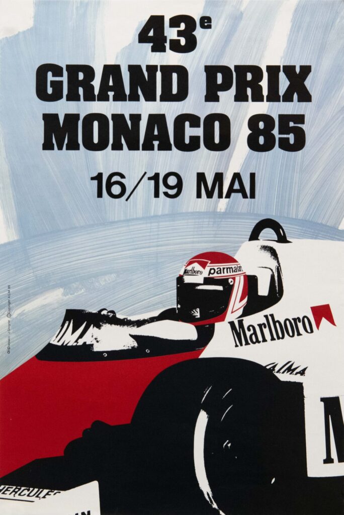Vintage French 43e Grand Prix Formula One Monaco Race Advertising ...