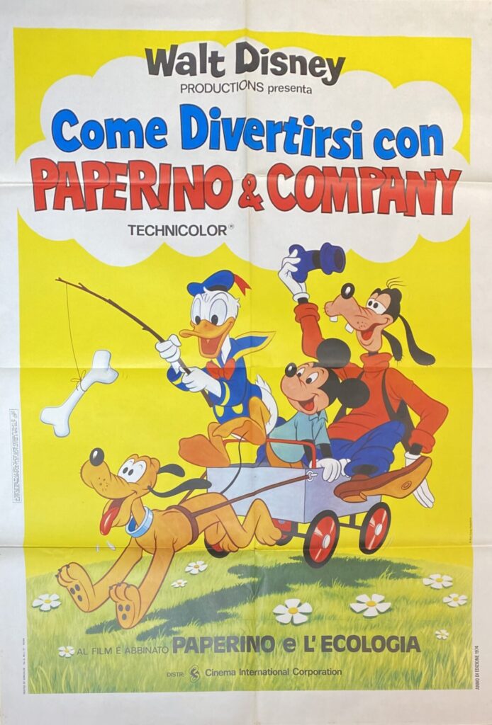 Vintage Italian Movie Poster 'Come Divertirsi con Paperino and Company ...