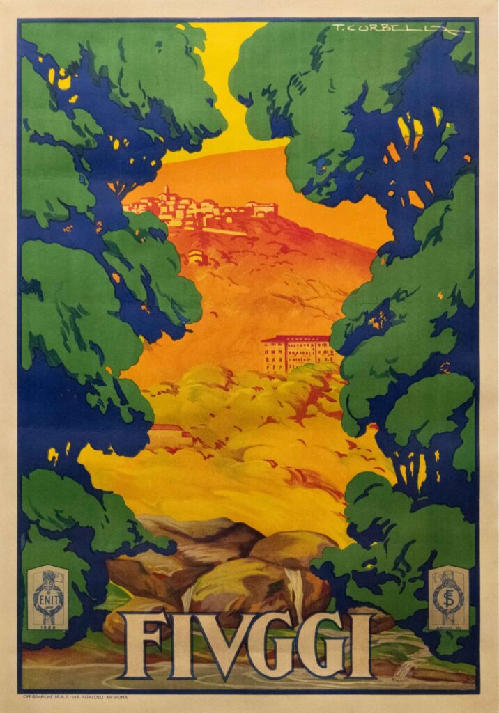 Vintage Italian Fiuggi Travel Poster by Tito Corbella, 1928 - Vintage ...