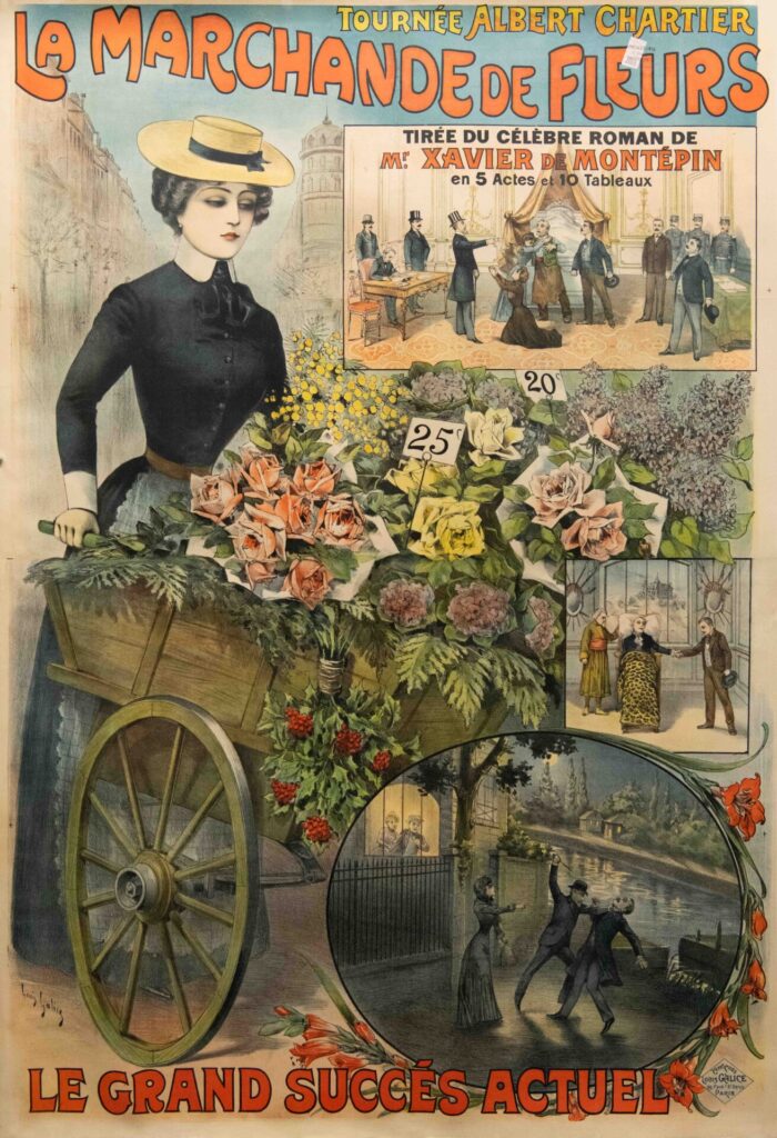 Original Vintage French Theatre Poster 'La Marchande de Fleurs' by ...