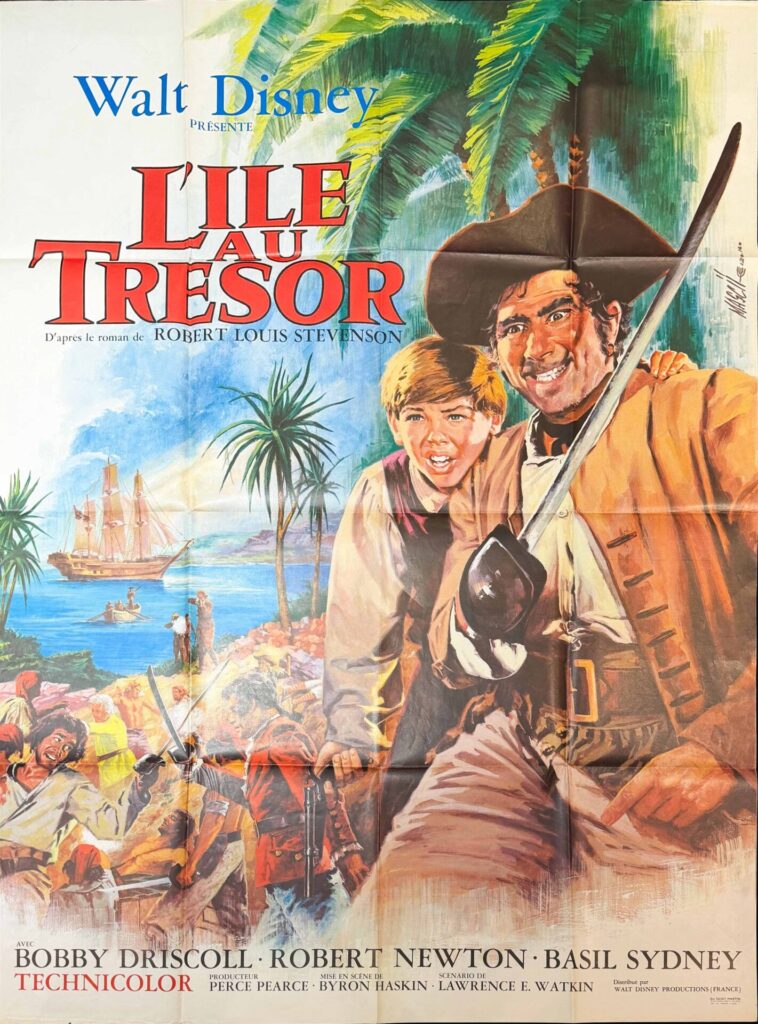 Original Vintage French Disney Movie Poster 'L’ile Au Tresor (Treasure ...