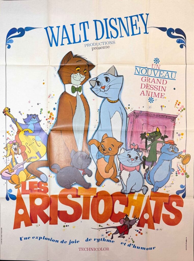 Original Vintage French Disney Movie Poster 'Les Aristochats (The ...