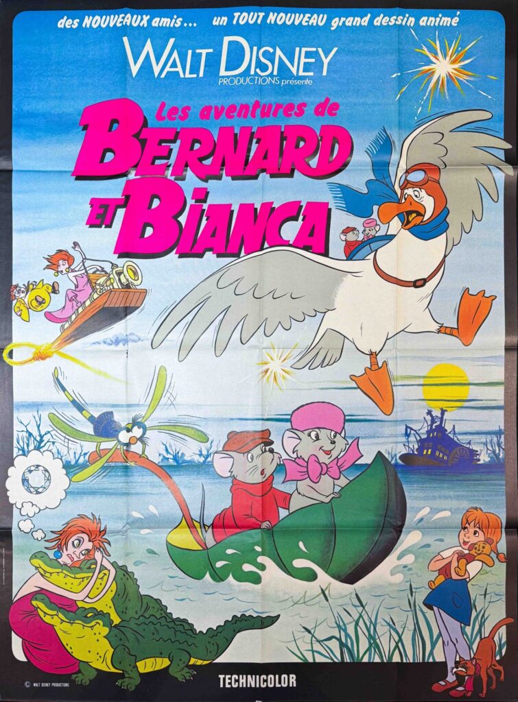 Original Vintage French Disney Movie Poster 'Bernard et Bianca (The ...